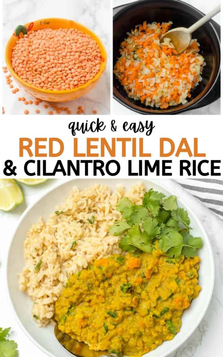 Easy Red Lentil Dal with Cilantro Lime Rice - Healthy Liv