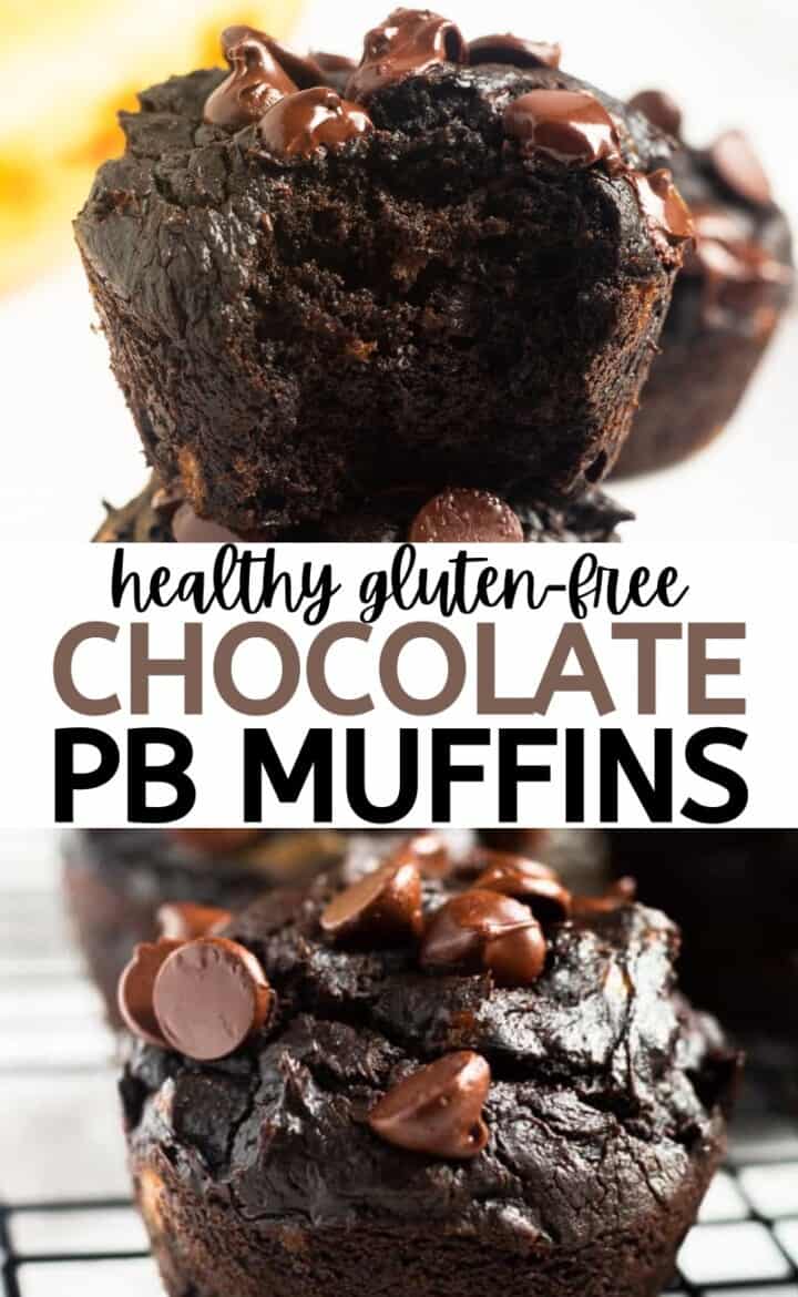Flourless Peanut Butter Banana Chocolate Muffins - Healthy Liv